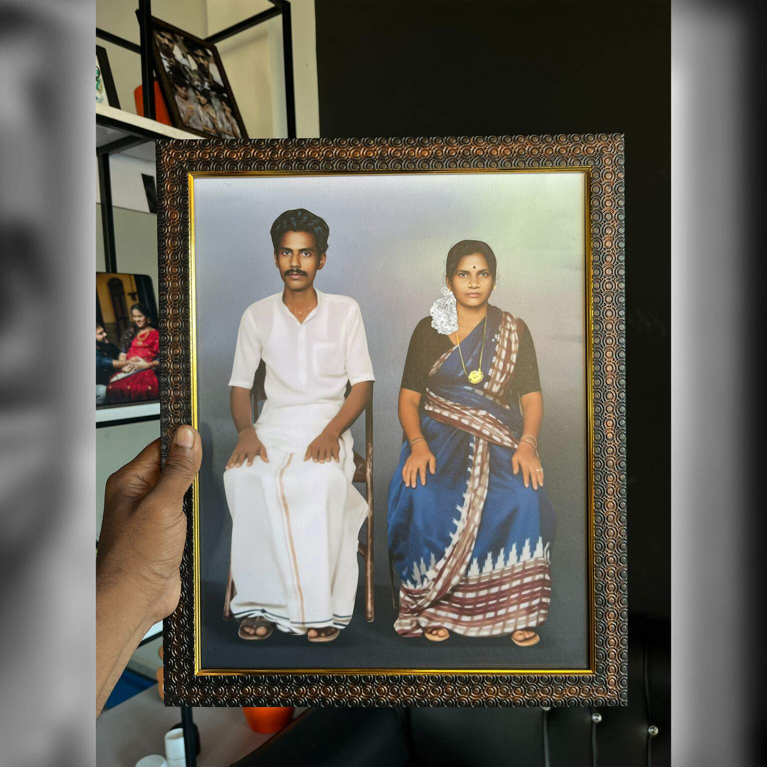 Old Photo Restoration with Frame - 3 Persons - LITTLE ARTS